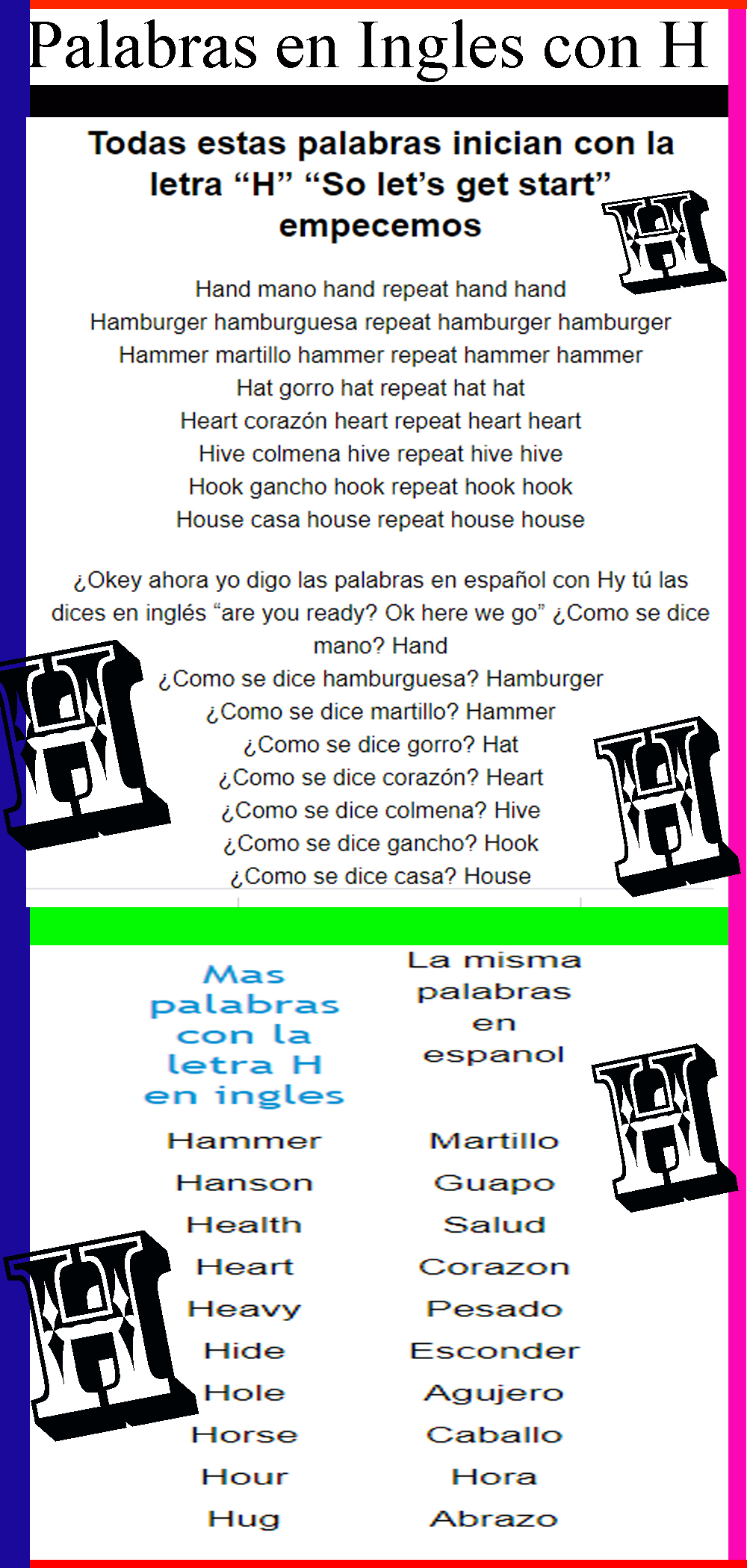 Palabras Con H Palabras Mayores/ Big Words: Nueva Narrativa Mexicana/